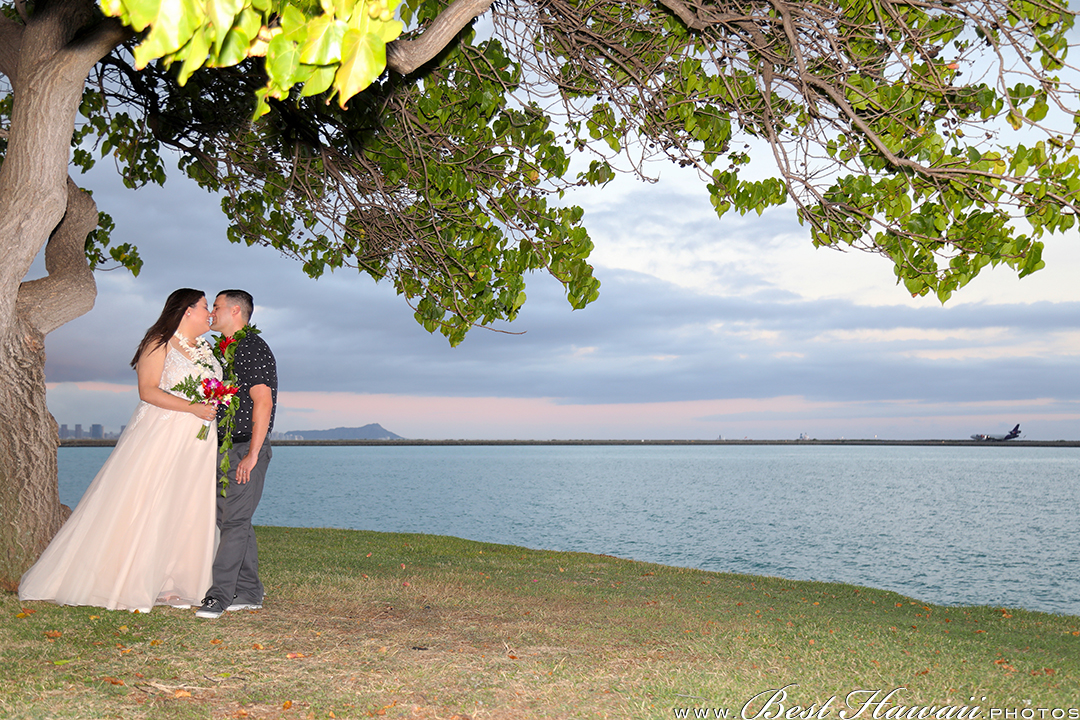 Sunset Wedding at Foster's Point Pearl Harbor-Hickam - Best Hawaii Photos